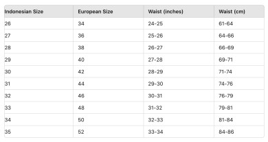 Size Wise: Your Ultimate Guide to Indonesian Clothing and Footwear ...