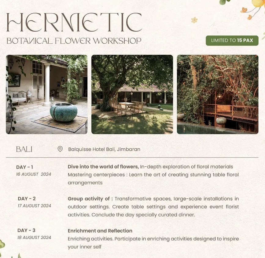 Hermetic Botanical Workshop in Bali - description, photos, reviews